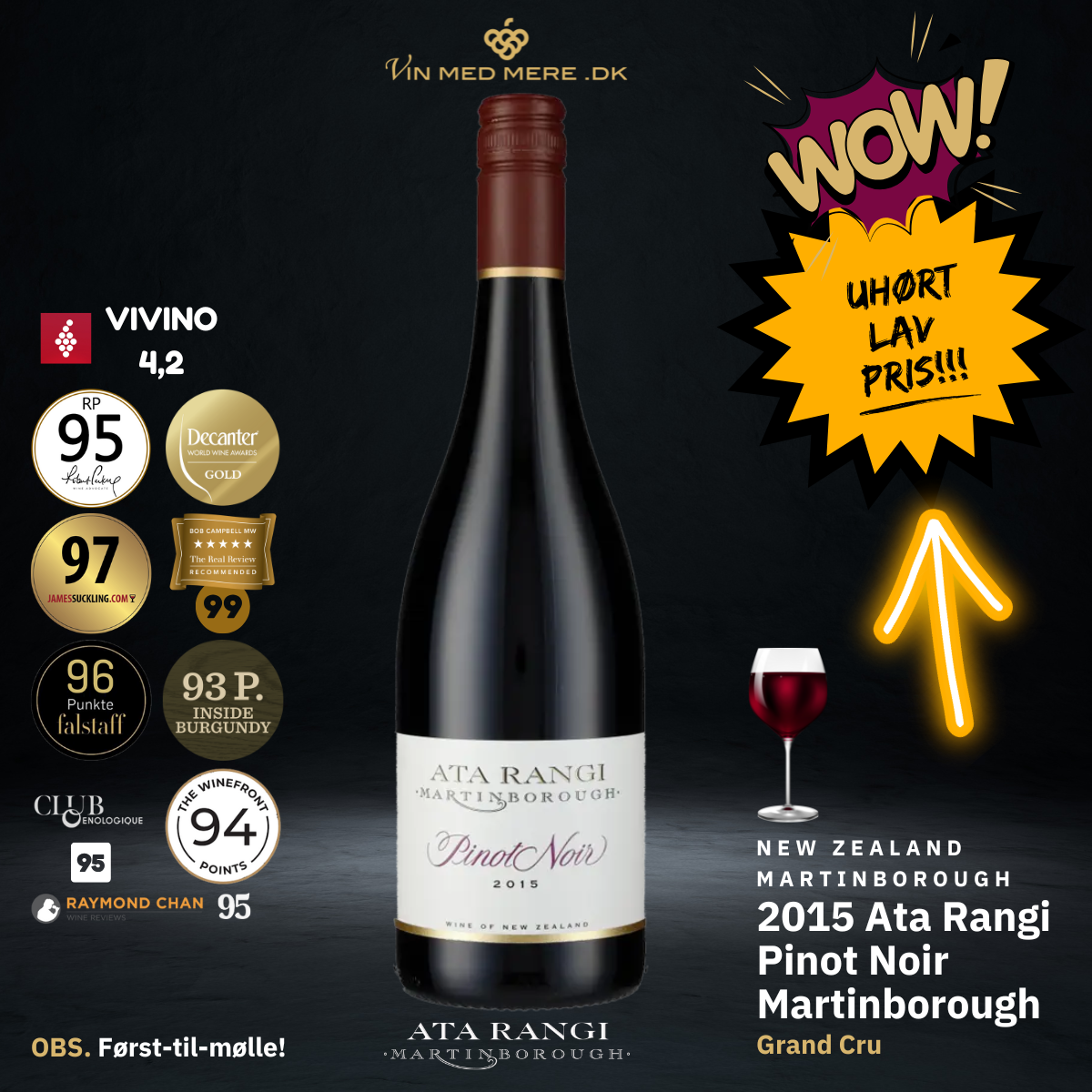 2015 Ata Rangi Pinot Noir Martinborough New Zealand - NEW ZEALANDSK VIN ...