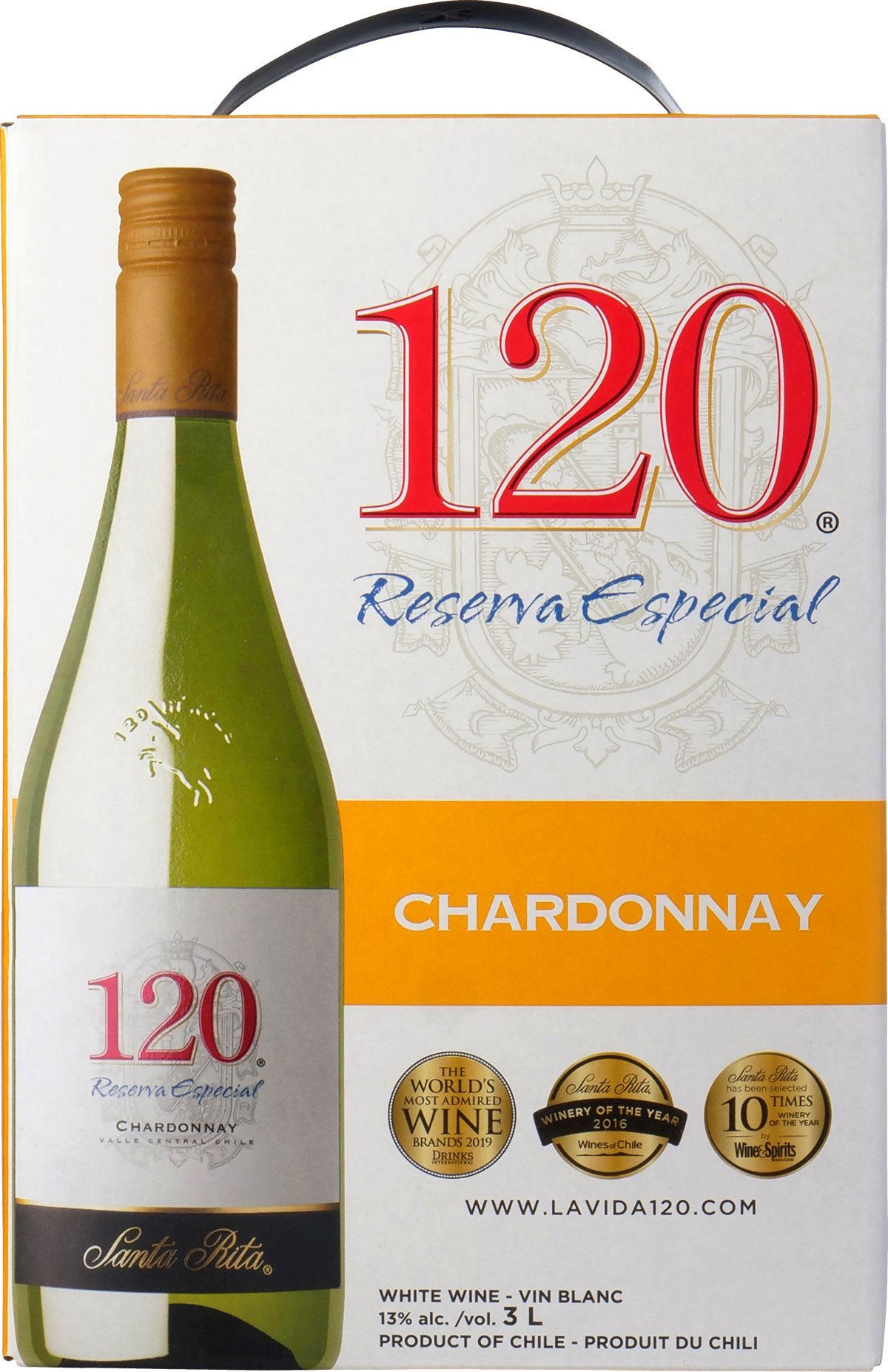 Santa Rita 120 Reserva Especial Chardonnay BiB 300 cl. - 12,5% ...